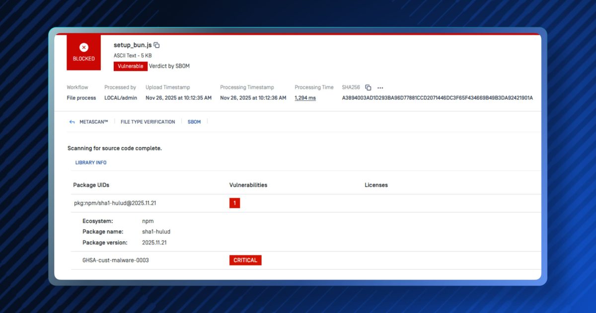 Shai-Hulud 2.0: So Secure Sie Secure Supply Chain die zweite Welle – OPSWAT