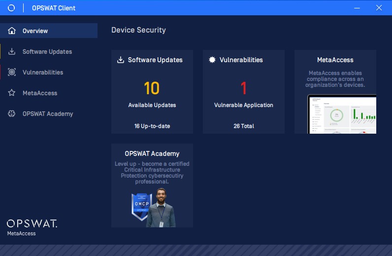 OPSWAT Client for Endpoint Vulnerability and Application Patching - OPSWAT