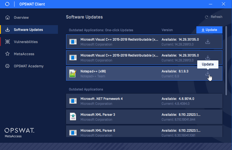 OPSWAT Client for Endpoint Vulnerability and Application Patching - OPSWAT