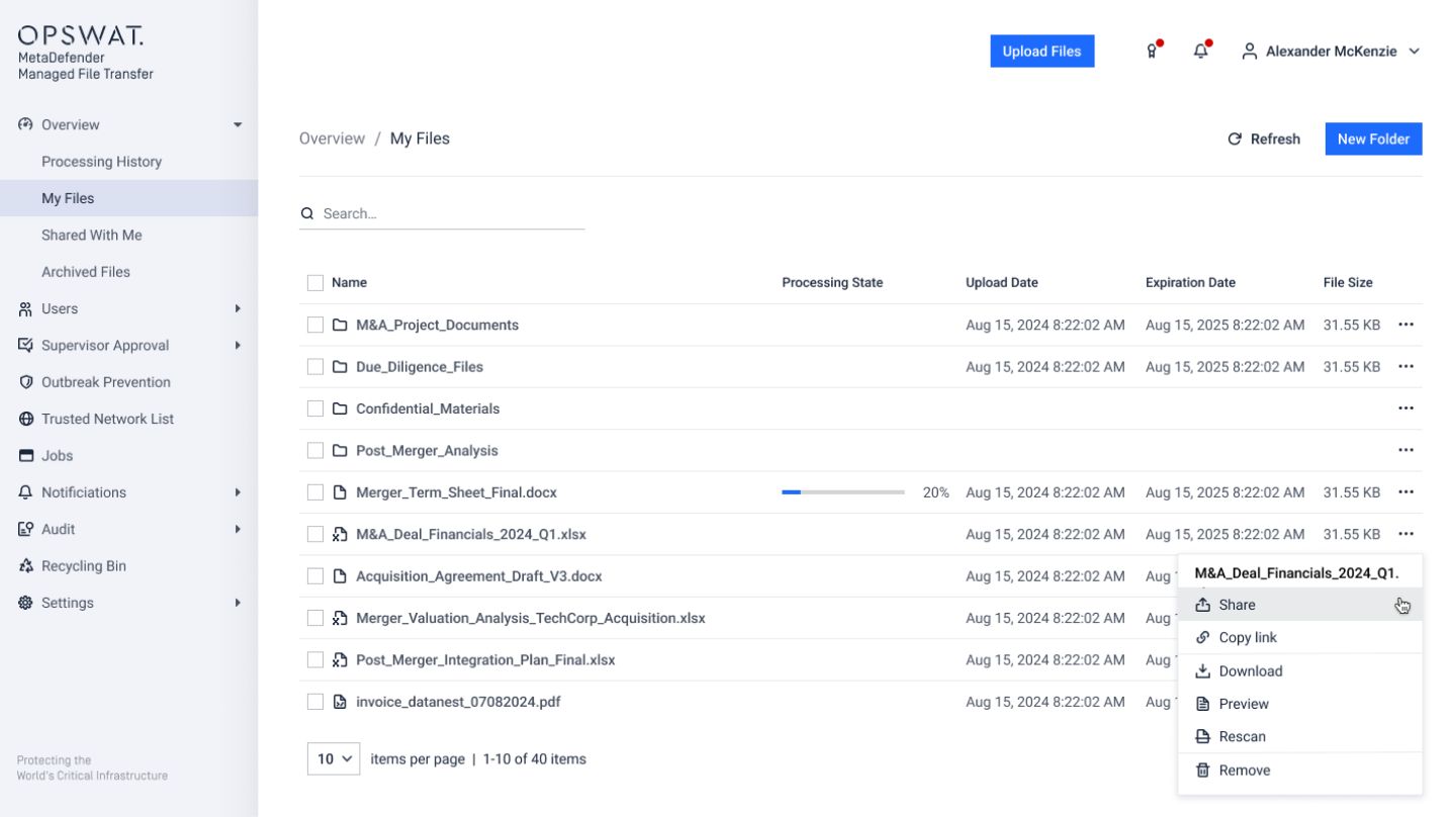 MetaDefender Managed File Transfer - OPSWAT