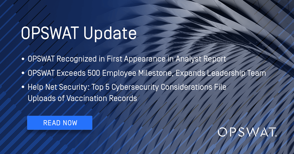 Opswat Update November 2021 Opswat